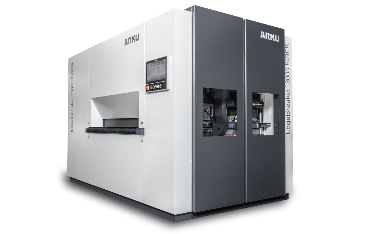 Double-sided deburring & edge rounding | EdgeBreaker® 3000 FIBER | ARKU